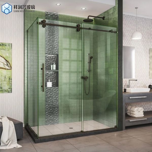 Quality Outdoors Customization 6mm Luxury Unit Large Corner Stalls Full Frame Sliding Shower Door for sale