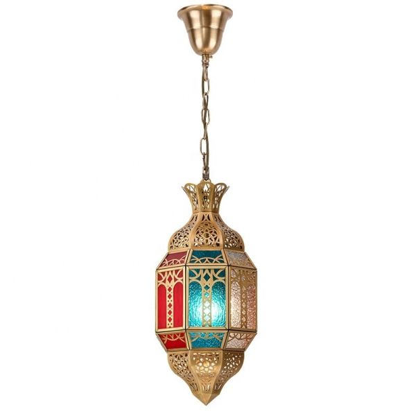 Quality Interior Decorative Vintage Copper Table Lamp With Colored Body for sale