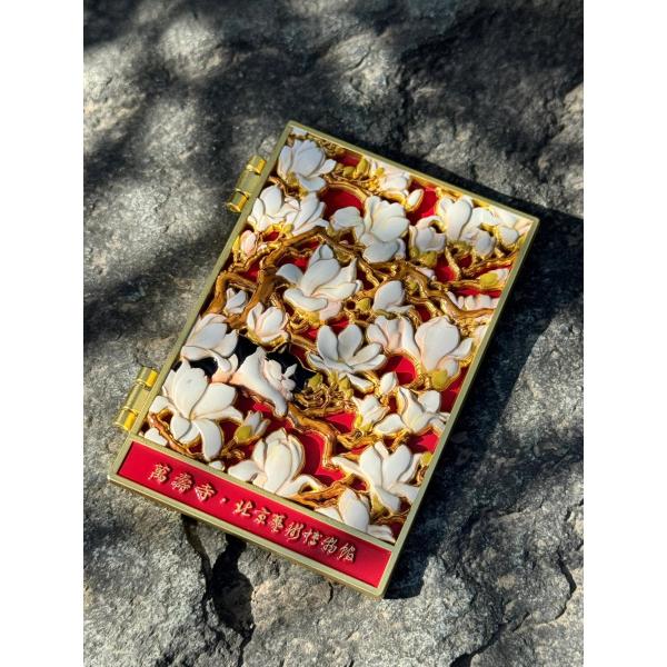 Quality Soft Enamel Fridge Magnet With Detailed Winter Village And Celestial Symbols for sale