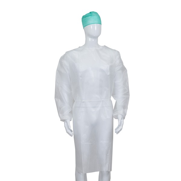 Quality Level 2 Disposable Medical PP / SMS / PP PE Isolation Gown With Elastic Knitted Wrist for sale