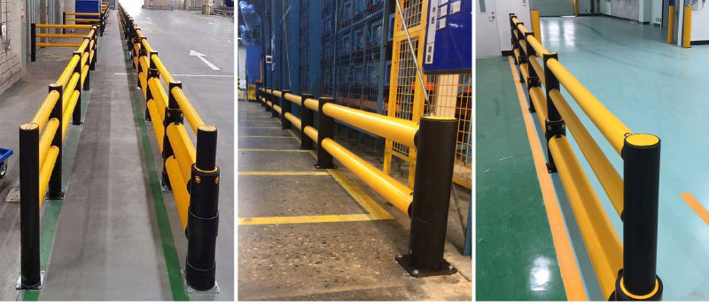 Flexible Pedestrian Barrier  Anti-Collision Guardrails Warehouse Safety Barrier Traffic Guardrails