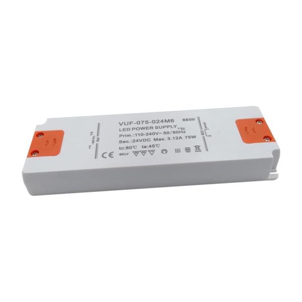 Quality Flexible Wiring 24v LED Driver 75w LED Strip Driver CE CB SAA Certification for sale