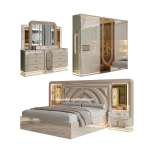 Quality Modern king Size Luxury Furniture Bedroom Sets Wooden Frame Classic Double Bed for sale