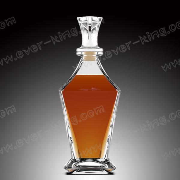 Quality Crystal White Flint 750ML Tower Shaped Tequila Glass Bottle for sale