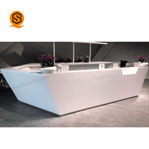 Quality Solid Surface Airport Reception Desk Easy Repairable SGS Certification for sale