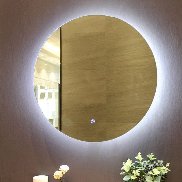 Quality High Output LED Custom Bathroom Mirrors Round LED Backlit Mirror With Defogger for sale