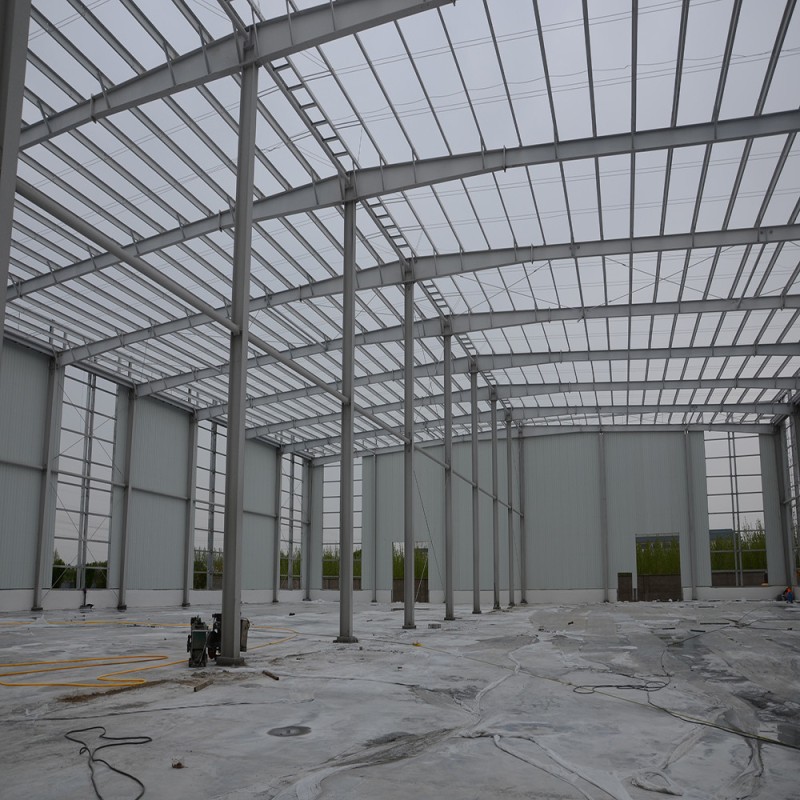 Interior of galvanized metal warehouse