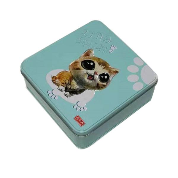 Quality Embossed Square Tin Box with Lid Lower Price Tin Cans Wholesale Metal Containers for sale