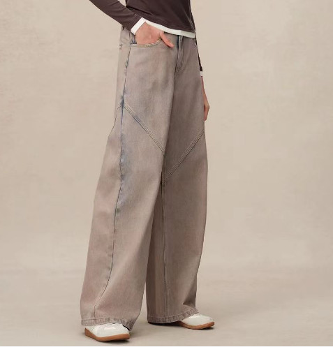 Quality High-waisted straight-leg denim trousers for sale
