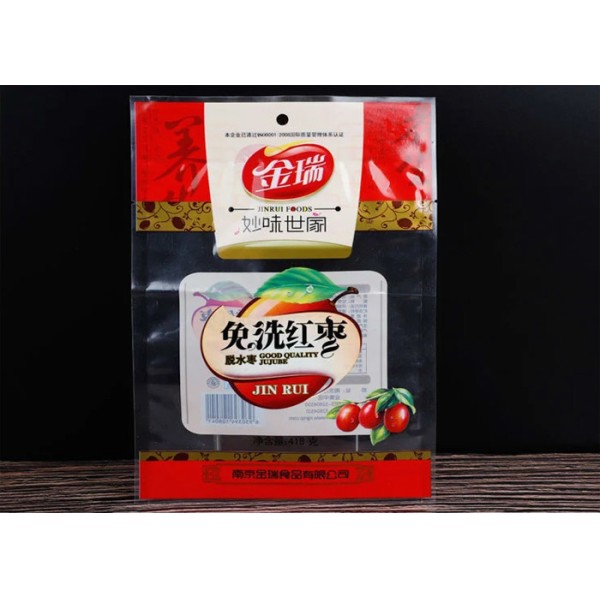 Quality Jujube Heat Seal Bags Food Grade , Bottom Laminated Plastic Bags Custom Logo for sale