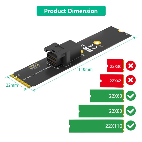Quality NVMe SSD M.2 Module With Mini SAS HD SFF-8643 Adapter Connector for sale