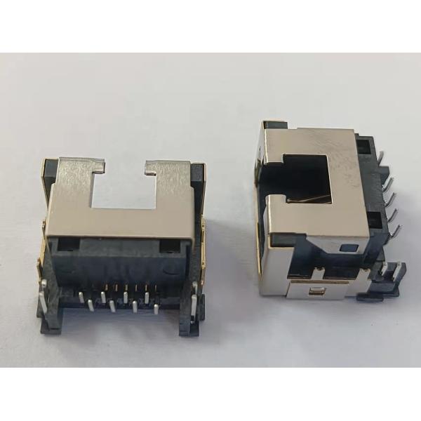 Quality Right Angle 8P8C Tab Down RJ45 Female PCB Connector for sale