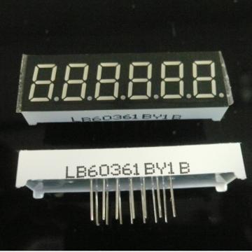 Quality Continuous 6 Digit 7 Segment Alphanumeric LED Display Amber 0.36 Inch for sale