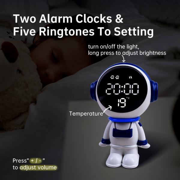 Quality APP Control Customized Lighting Smart Wake-up Astronaut Alarm Clock for sale