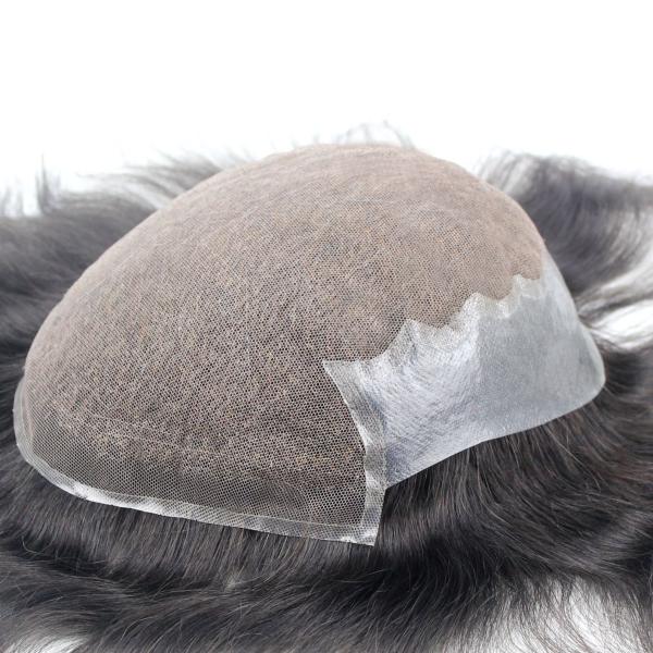 Quality 8x10In Stock Hair System Natural Black Male Toupee Customized for sale