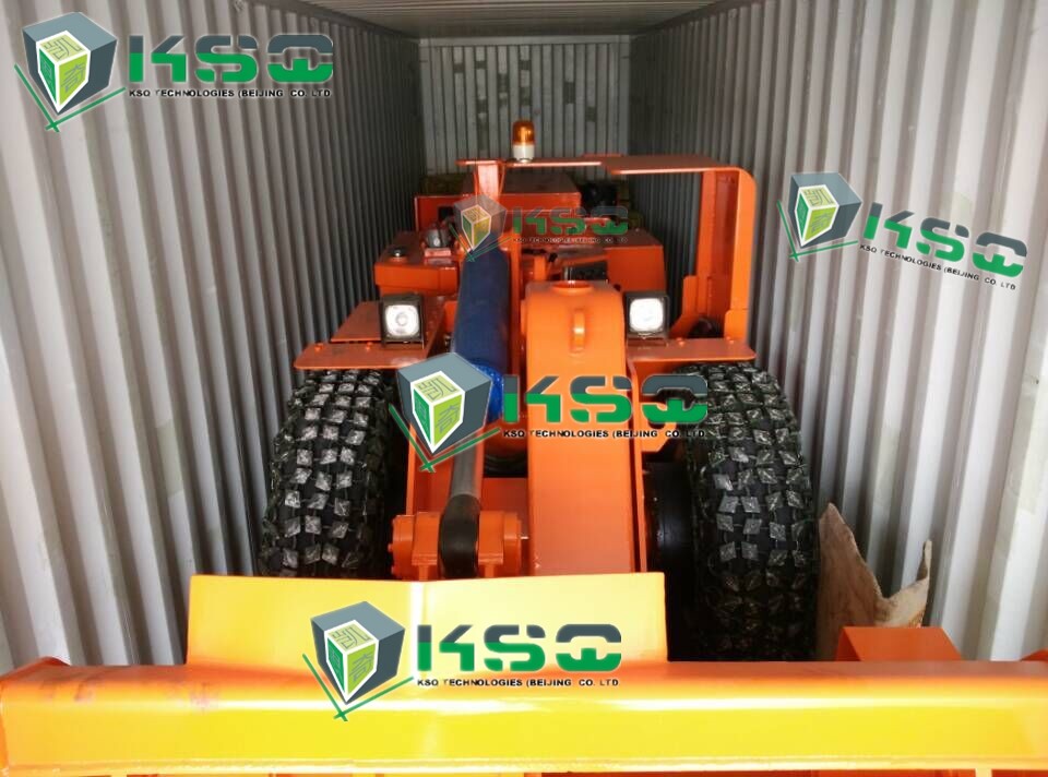 China 2 Cubic Meters Bucket Capacity Tunnel Load Haul Dump Machine with ability to install Shotcrete Robot Arm, KSQ RL-2 LHD