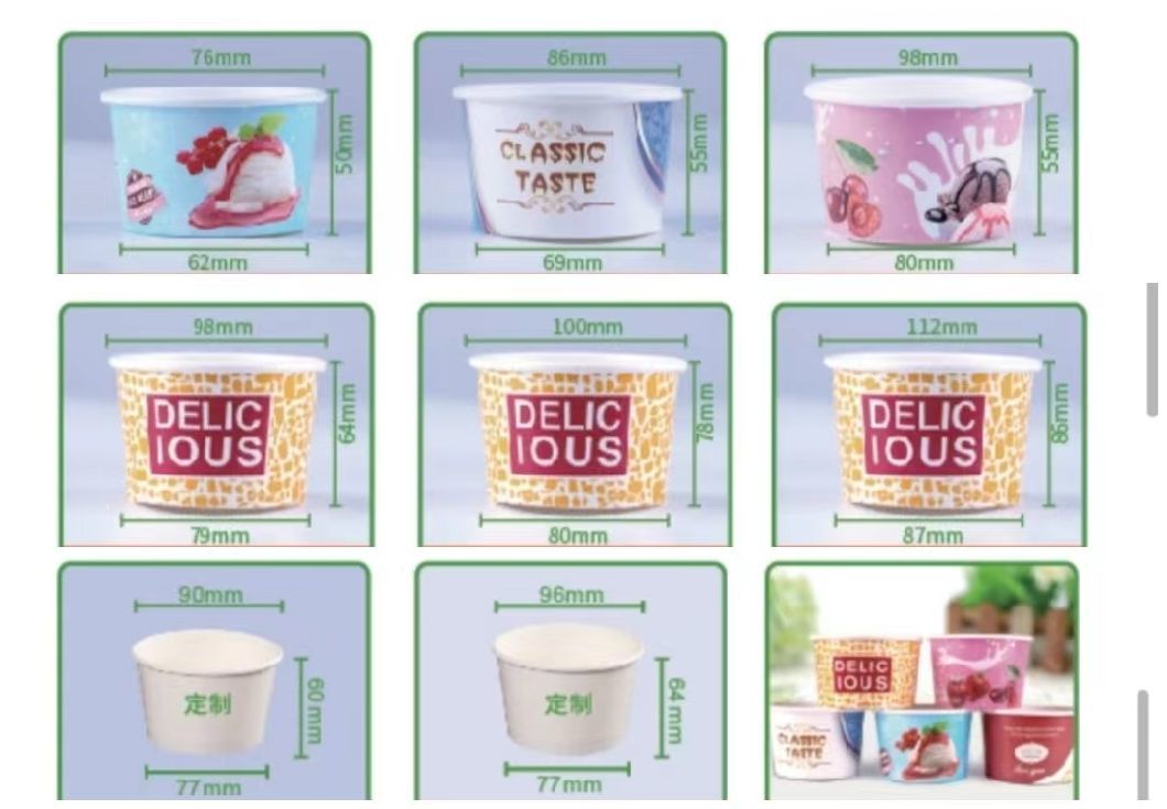 Flexo Printing Paper Bowl Custom Safe Quality Paper Wall Ice Cream