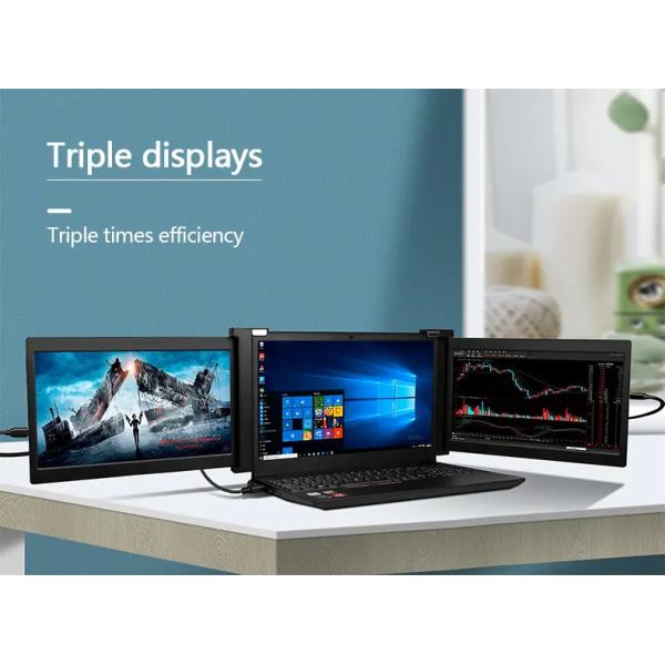Quality USB C 1080P IPS HDR Portable Laptop Tri Screen Extender Monitor For Gaming 10.1 for sale
