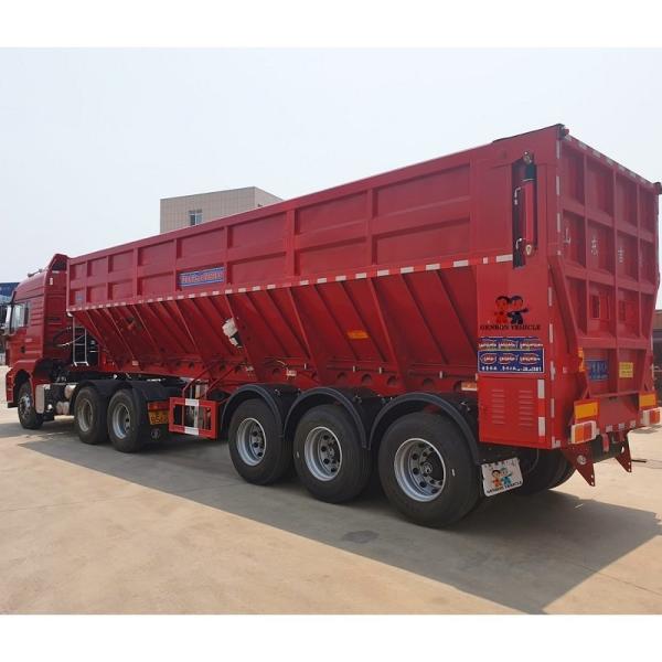 Quality Leaf Spring Crawler Sandstone 35cbm Dump Semi Trailers for sale