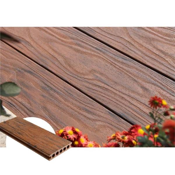 Quality 38% HDPE Wood Grain Cedar Tone Composite Decking Boards Garden Easy Installation for sale