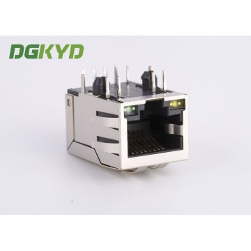 Quality Surface mount shielded right angle ethernet rj45 connector 100 BASE - TX Y/G LED for sale
