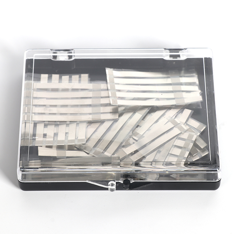 Close-up view of battery tab materials