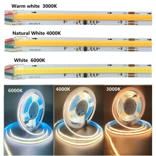 Quality 12V/24V Running Water Flowing LED Strip Light with 3000K Warm White COB SMD2835 for sale