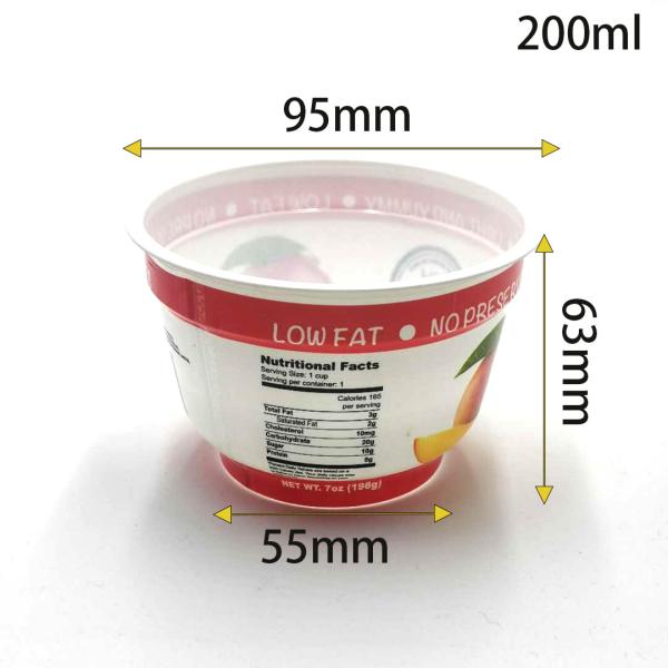Quality Food Grade Disposable customized plastic yogurt milk drink cup with aluminum foil lid for sale