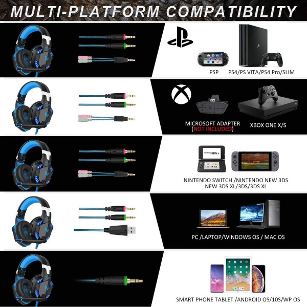 Quality Deep Bass 2.2m 32ohm Kotion Each G2000 Gaming Headset for sale