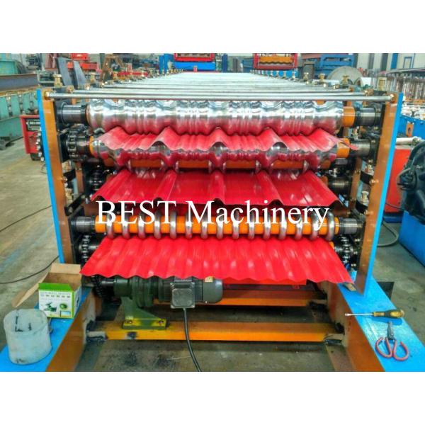 Quality Automatic Steel Roof Roll Forming Machine Three Layer 1200mm Max Coil Width for sale