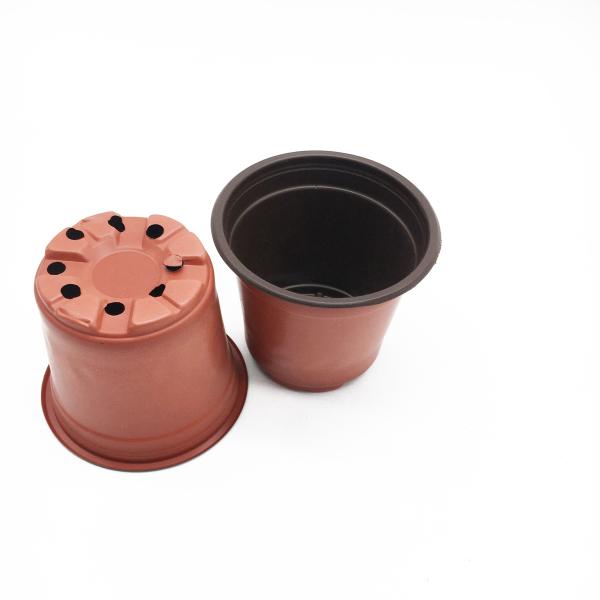 Quality Black Orange 17cm Plastic Plant Pots Tear Resistant Sturdy Polypropylene for sale