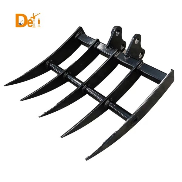 Quality Construction Machinery Attachments 0.8Ton To 1.5Ton Mini Excavator Rake for sale