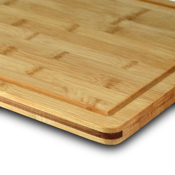 Quality Rectangle 45x30x2cm Bamboo Butcher Block With Groove , Kitchen Bamboo Chopping Board for sale