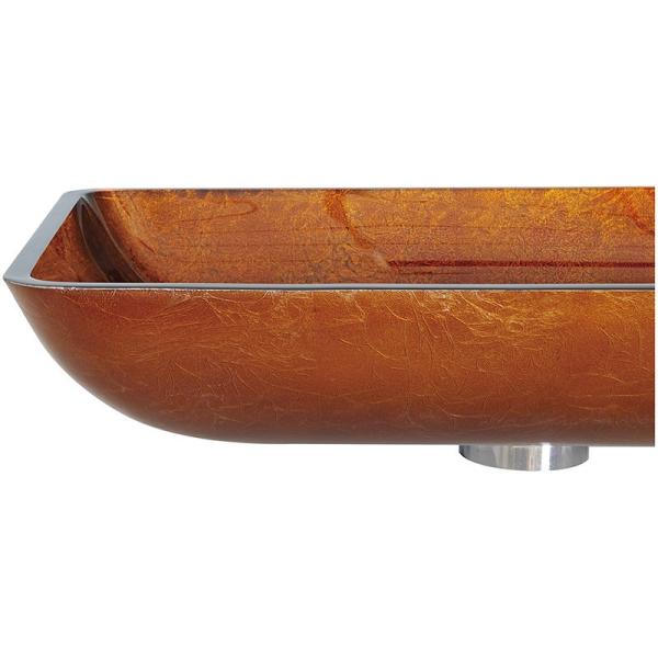 Quality 110mm Rectangular Table Top Wash Basin Table Top Counter Design Tempered Glass for sale