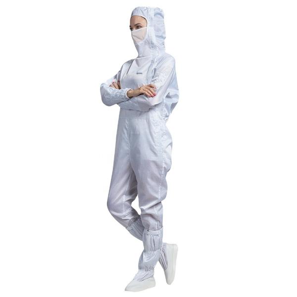 Quality ESD Hooded Anti Static Jumpsuit Acidproof Dust Free Clean Room Cloth for sale