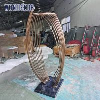 Quality large-scale abstract outdoor square geometric metal art spiral circular tube stainless steel sculpture for sale