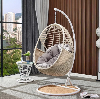 Quality 19x1.2mm Birds Nest Egg Chair Outdoor PE Rattan Swing Chair Hotel Garden Hanging for sale