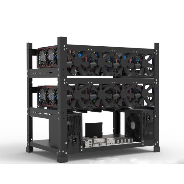 Quality 12GPU Server Case Open Air Frame Mining Miner Rig For ETH BTC LTC Crypto Coin for sale