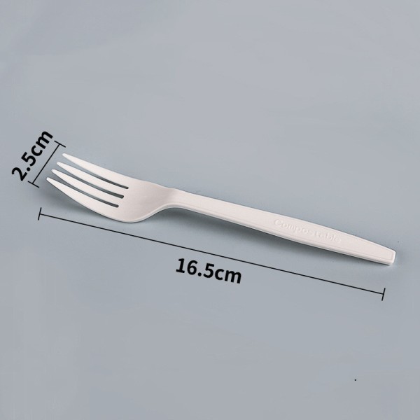 Quality 16.5CM Pla Compostable Bulk Plastic Forks Disposable Cutlery for sale