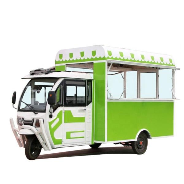 Quality 3 Wheel Barbecue Food Cart Green Food Truck Bbq Catering Coffee Bar for sale