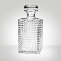 Quality Super Flint Diamond Cut Glass Decanter , XO, brandy , Vodka Liquor Gin Rum for sale