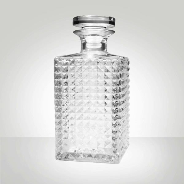 Quality Super Flint Diamond Cut Glass Decanter ,  XO, brandy ,  Vodka Liquor Gin Rum Tequila Whisky Brandy Spirit Glass Bottle With Solid Glass Stoppers for sale