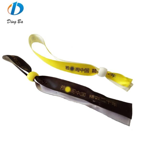 Quality Concert Events Green Polyester Woven Fabric Personalized Customized Bracelets for sale