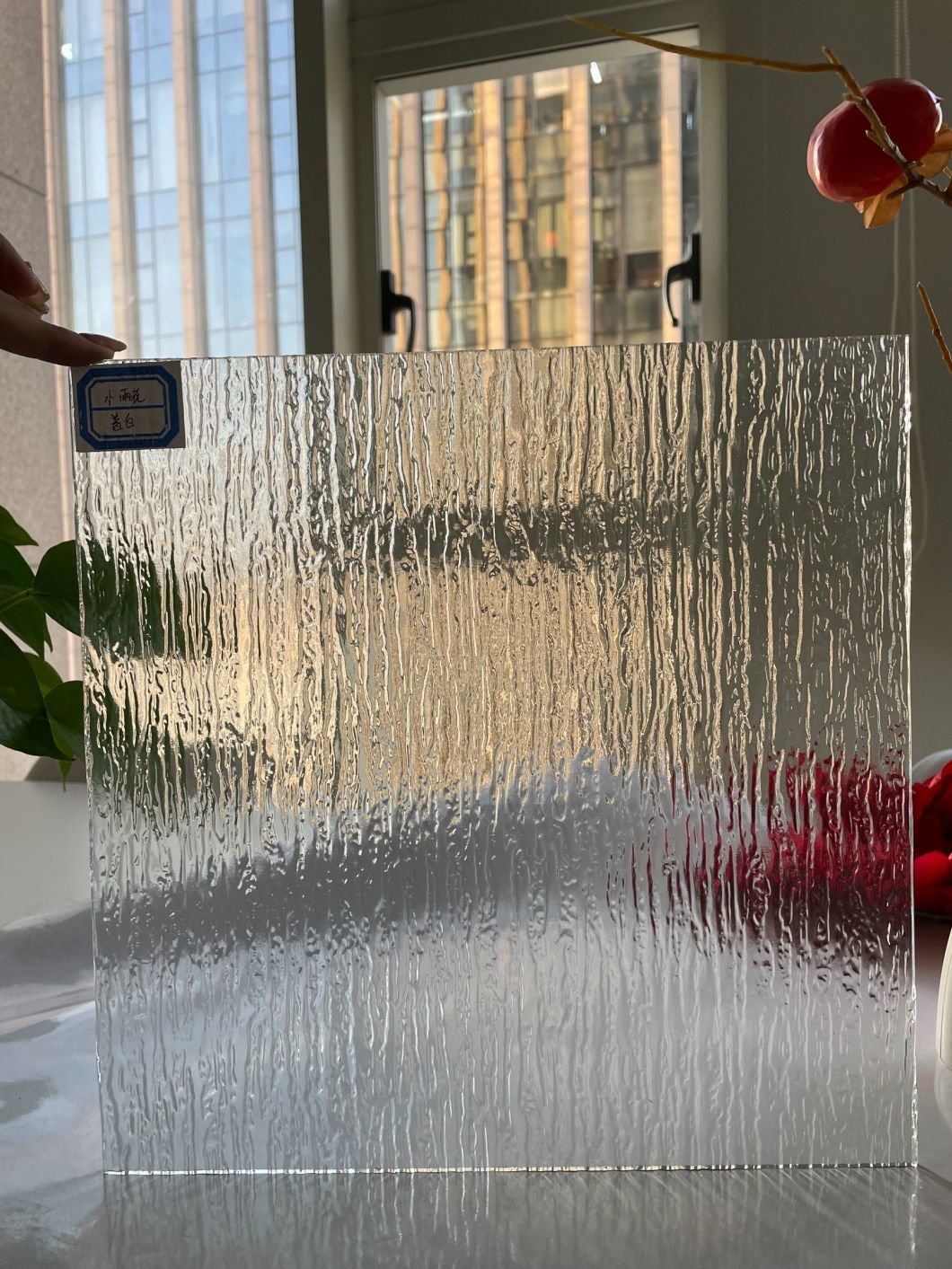 Ultra Clear Tinted Stream Pattern Glass Textured Cabinet and Door Glass Pane Design