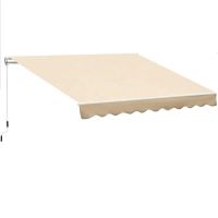 Quality Courtyard Balcony Shop Awnings with Manual Crank Handle and PU Coated Sail for sale