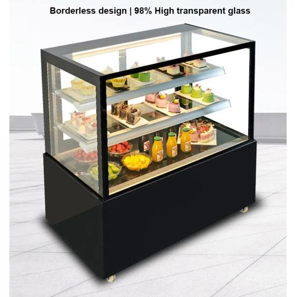 Quality Big Capacity Commercial Cake Showcase Glass Cooler Bakery Display Cabinet for sale