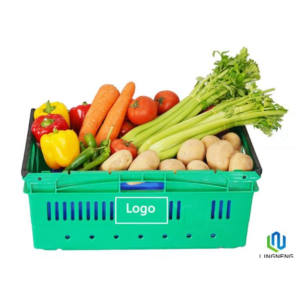 Quality 48L Nestable Plastic Crates , Stackable Plastic Harvest Crates for sale