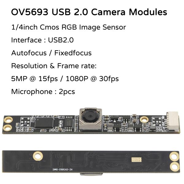 Quality Low Light OV5693 5MP USB Camera Module 2K Autofocus Smartphones Camera Module for sale