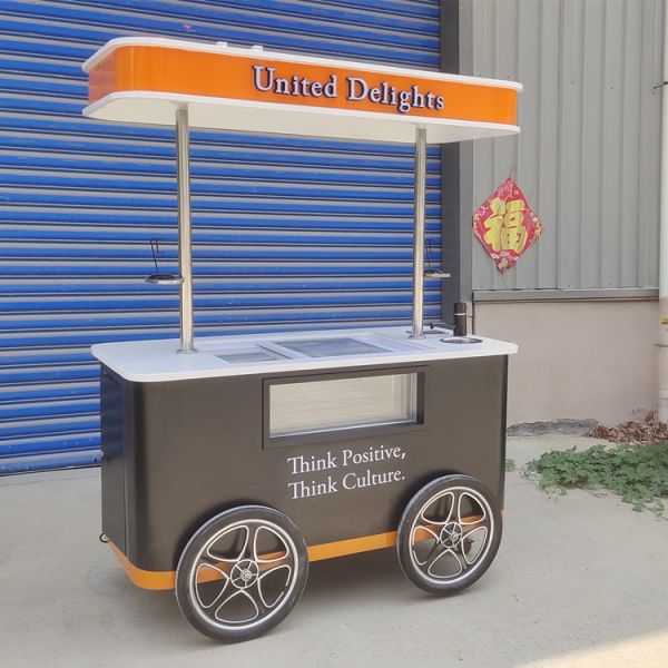 Quality Gelato Ice Cream Push Cart /freezer vending machine /display freezer for sale