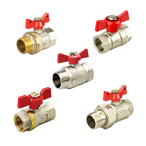 Quality ODM 1/2 Inch Brass Gas Ball Valve Customized With Red Handle for sale